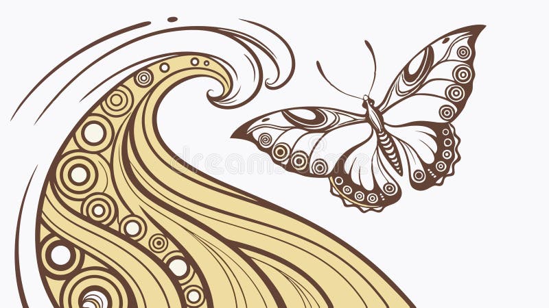 Stylized Butterfly Abstract Dynamic Design Insect Vector Illustration ...
