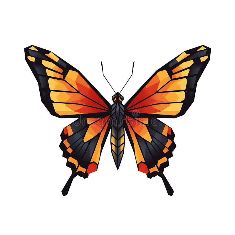 Stylized Butterfly, Vector Hand Drawn Illustration Stock Vector ...