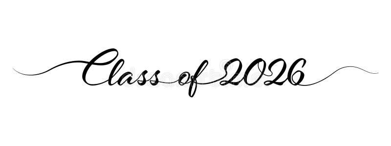 Inscription Class of 2026 in One Line Stock Vector - Illustration of ...