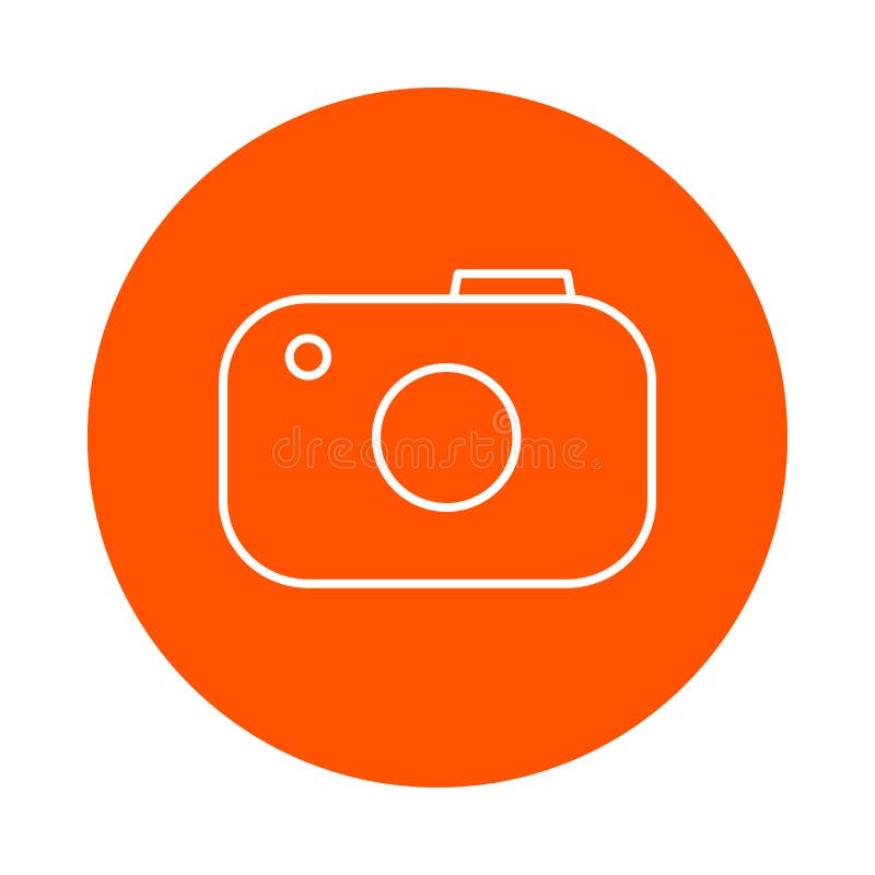 Stylized Camera, Monochrome Round Icon, Flat Style. Stock Illustration ...