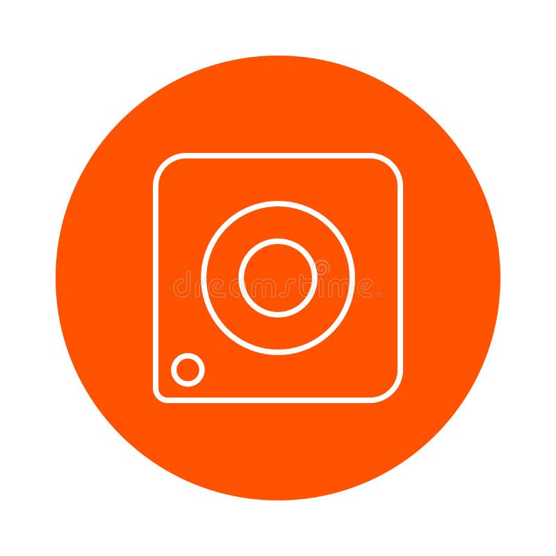 Stylized Camera, Round Monochrome Icon, Flat Style. Stock Illustration ...