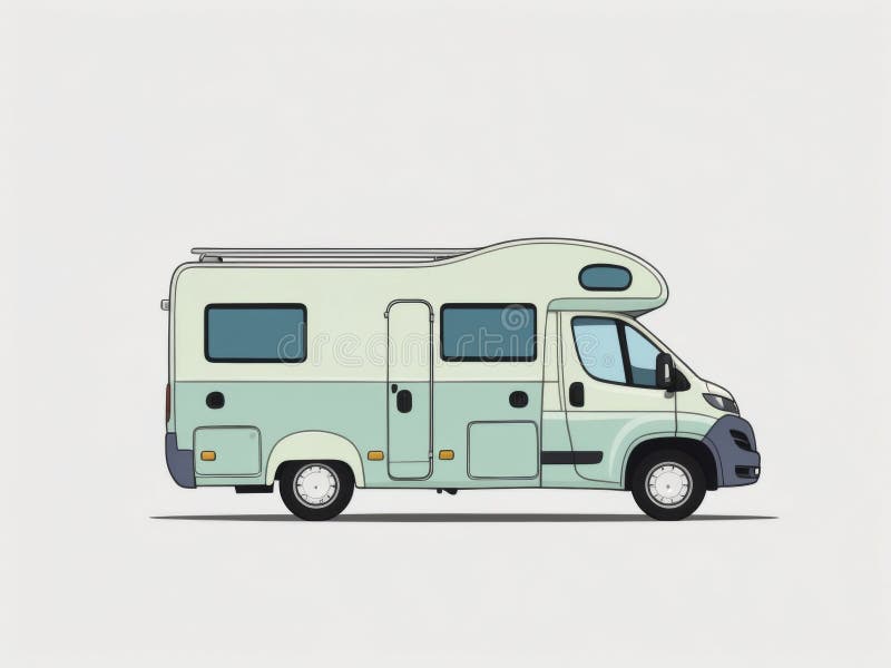 Stylized Camper Van Side View Stock Illustration - Illustration of icon ...