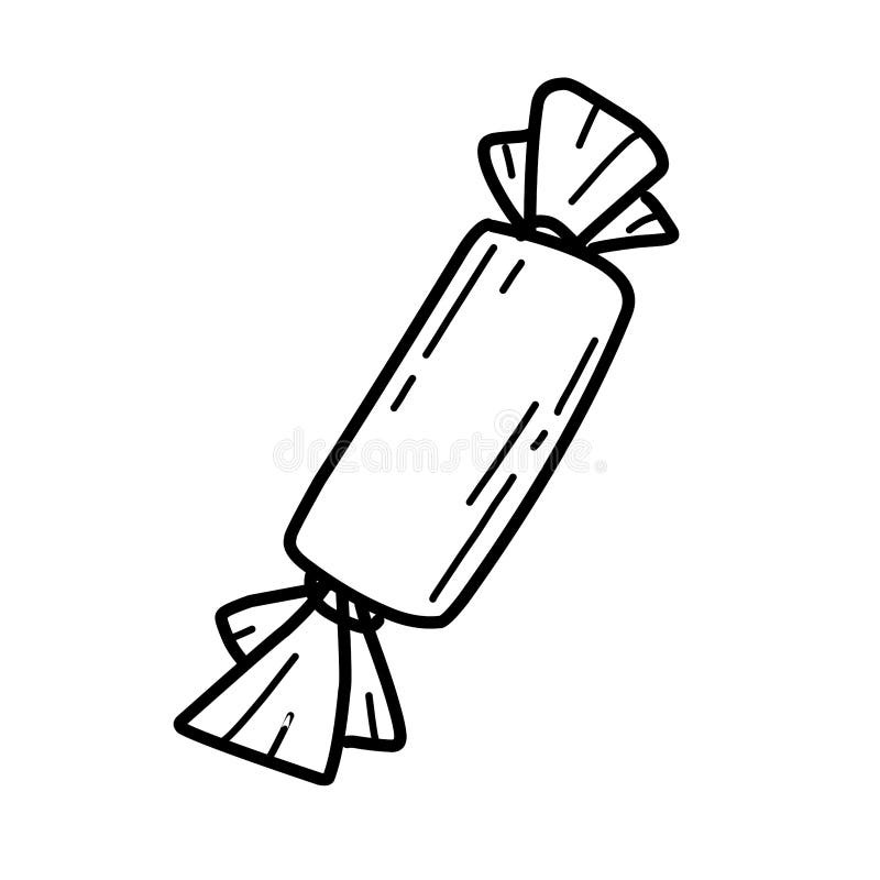 Stylized Candy Cane in Doodle Style on the Background Stock Vector ...