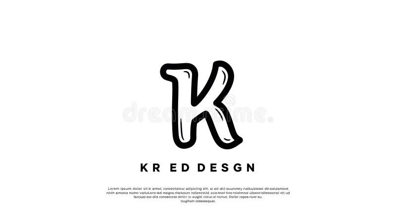 Stylized Capital Letter K with a Playful Outlined and Modern Design ...
