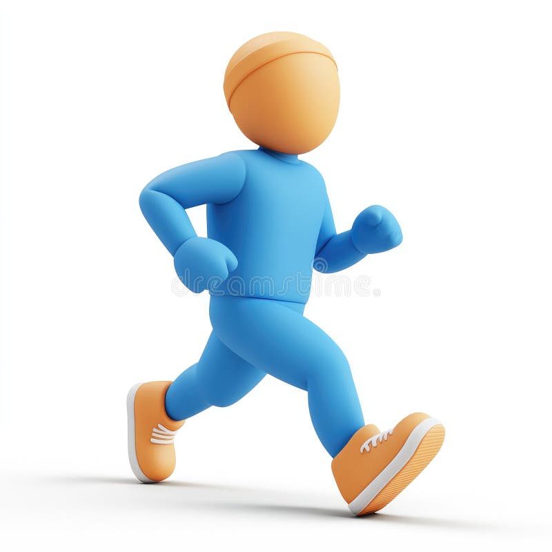 Energetic 3D Cartoon Character Jogging Outdoors, Active Lifestyle Stock ...