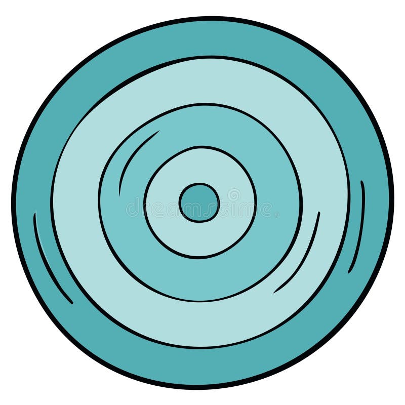 Stylized Cartoon Illustration of a Spinning Disc or Target with Blue ...