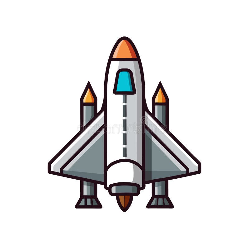 Stylized Cartoon Spaceship Illustration on White Background Vector ...