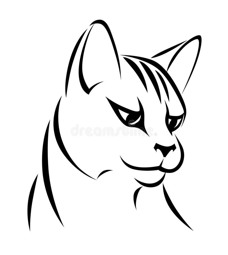 Stylized cat stock vector. Illustration of lines, isolated - 41374411