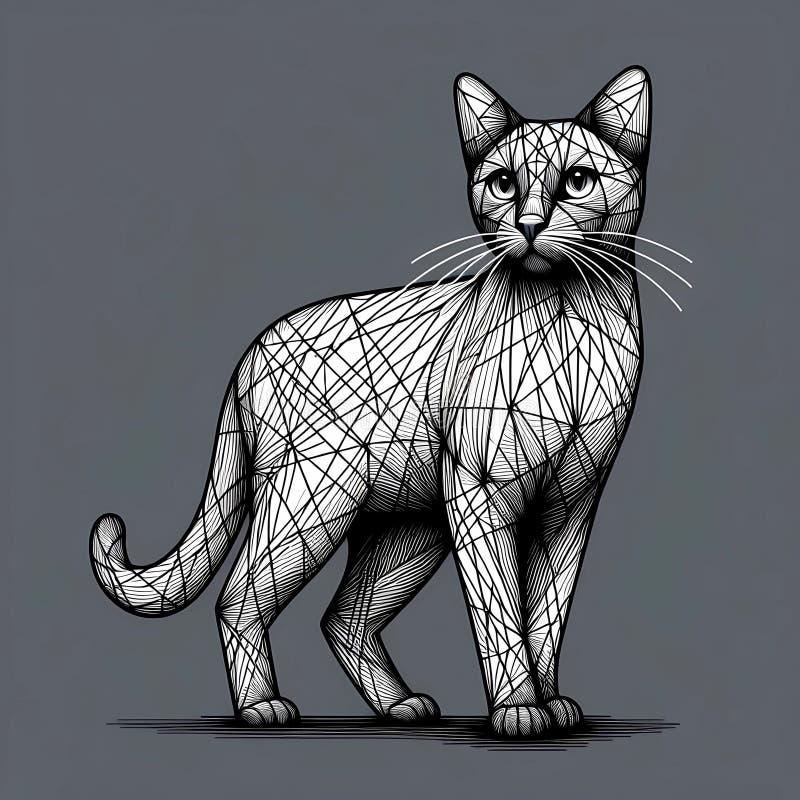 Stylized Cat Illustration stock illustration. Illustration of artistic ...