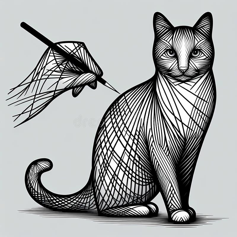 Stylized Cat Illustration stock illustration. Illustration of ...