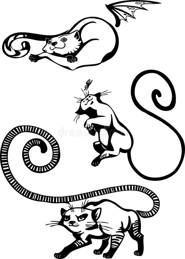 Stylized cats stock illustration. Illustration of kitten - 35195530