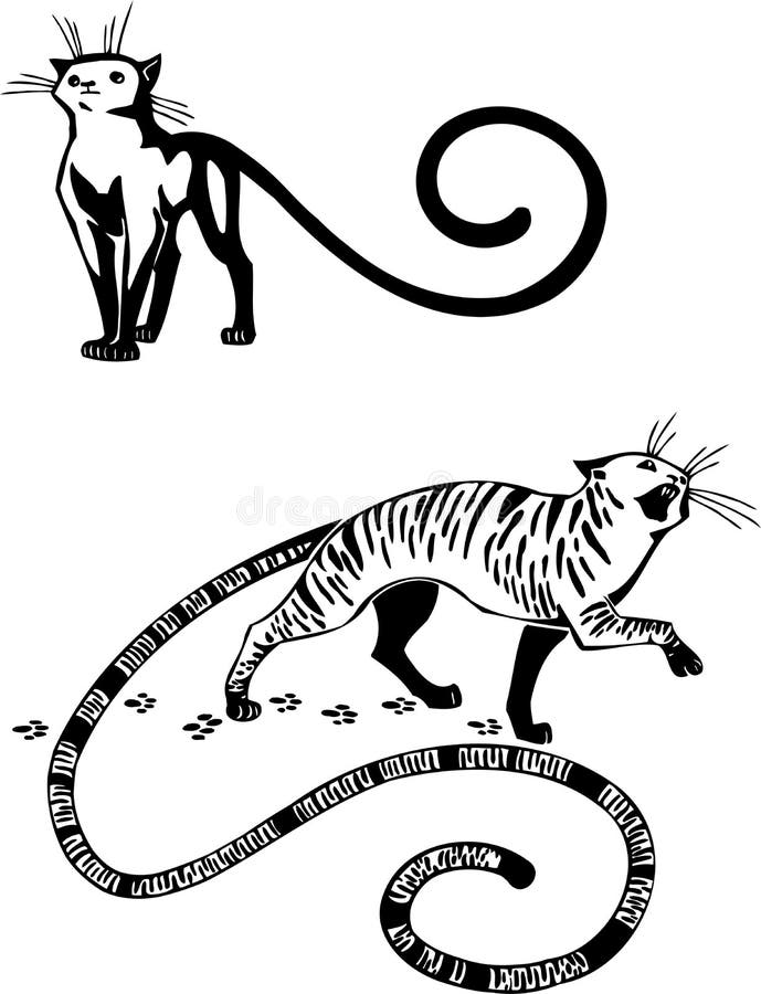 Stylized cats stock illustration. Illustration of kitten - 35195530