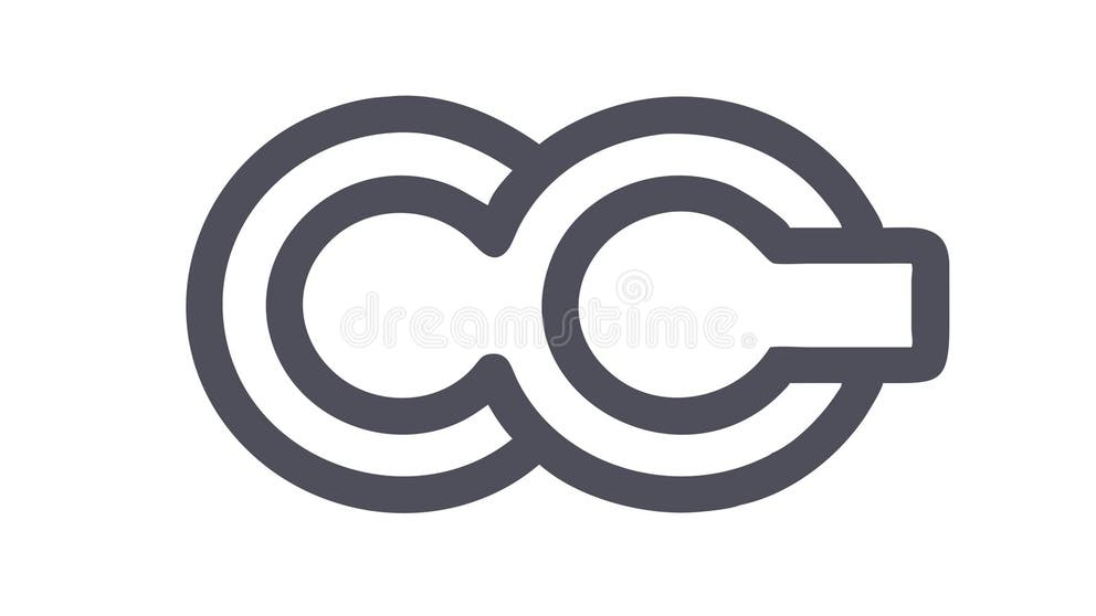 Stylized CC Logo or Interlocking Shapes Icon Vector, Vector Design ...