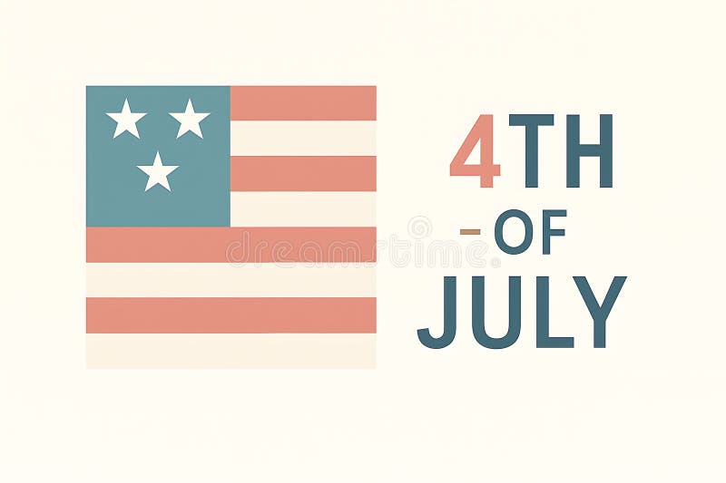 Stylized Celebration of Independence Day Featuring a Flag and the Text ...