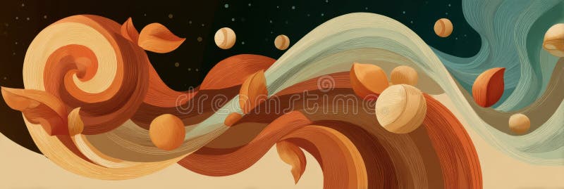 Stylized Cereal Box Illustration Featuring Swirling Patterns and ...
