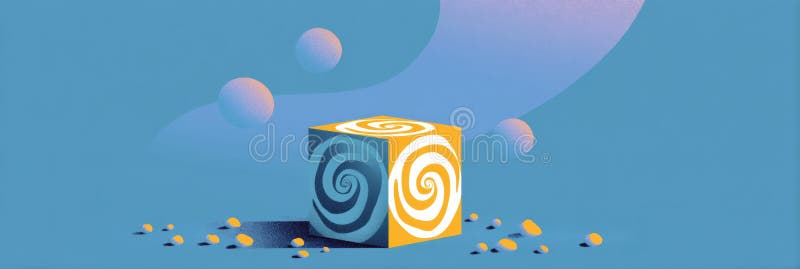 Stylized Cereal Box with Swirling Patterns in a Vibrant Space Setting ...
