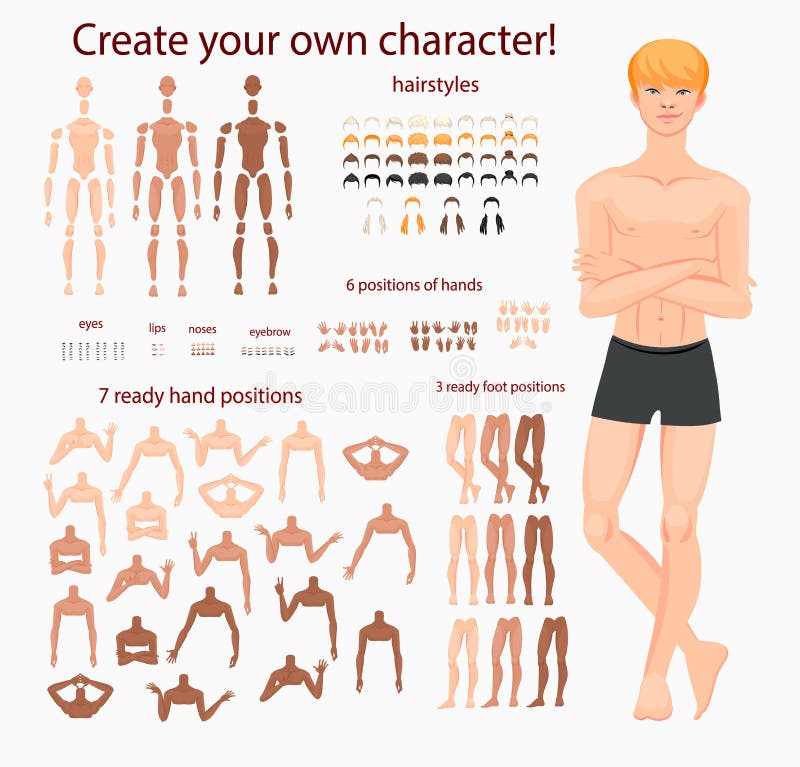Stylized Characters Set for Animation Stock Vector - Illustration of ...