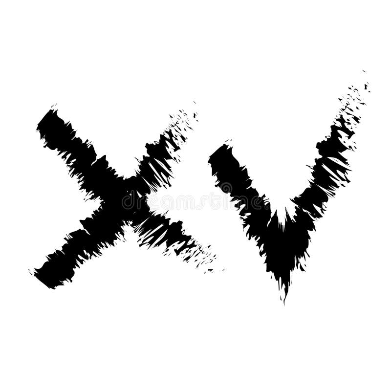 Stylized Check Mark Icons with Shadow. Red and Green Color. Vector ...