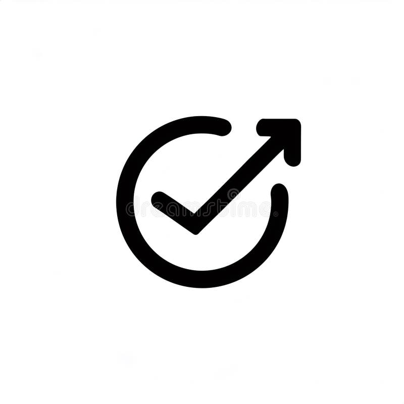Stylized Checkmark Morphing into Rising Arrow, Symbolizing Progression ...