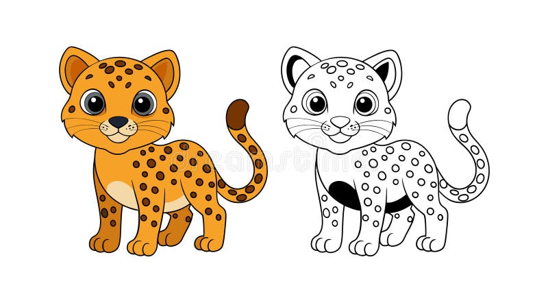 Stylized Cheetah Animal Illustration for Fun Stock Vector ...