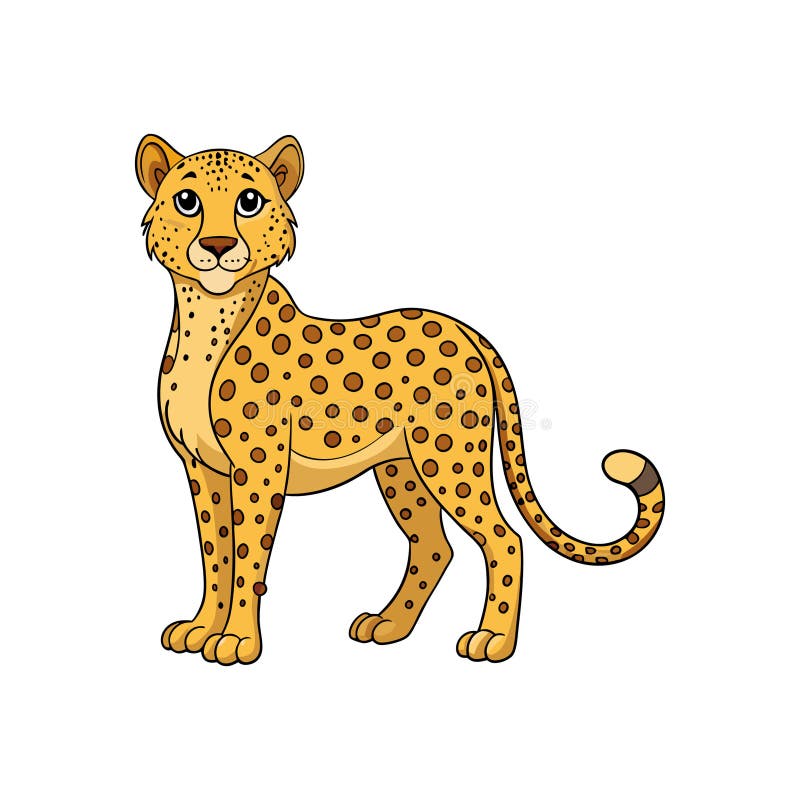 Stylized Cheetah for Creative Coloring Stock Image - Illustration of ...