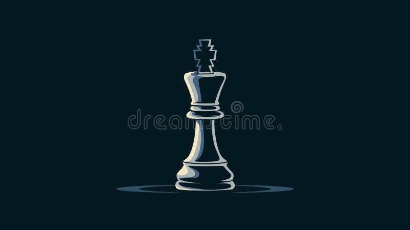 Stylized Chess King Piece with Abstract Lightning Bolt Design Stock ...