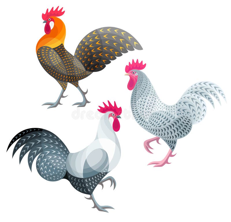 Stylized Rooster stock vector. Illustration of chicken - 32771715