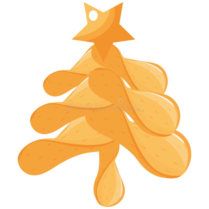 Stylized Christmas Tree Made of Fried Potato Chips and Star Stock ...
