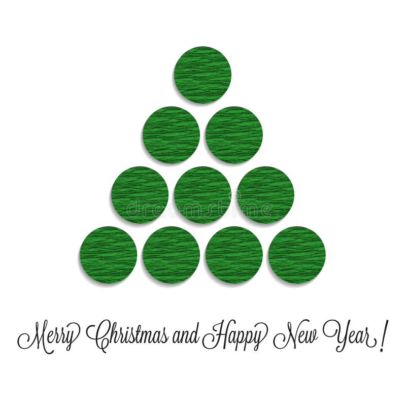Stylized Christmas Tree Volume of Paper Circles Stock Vector ...