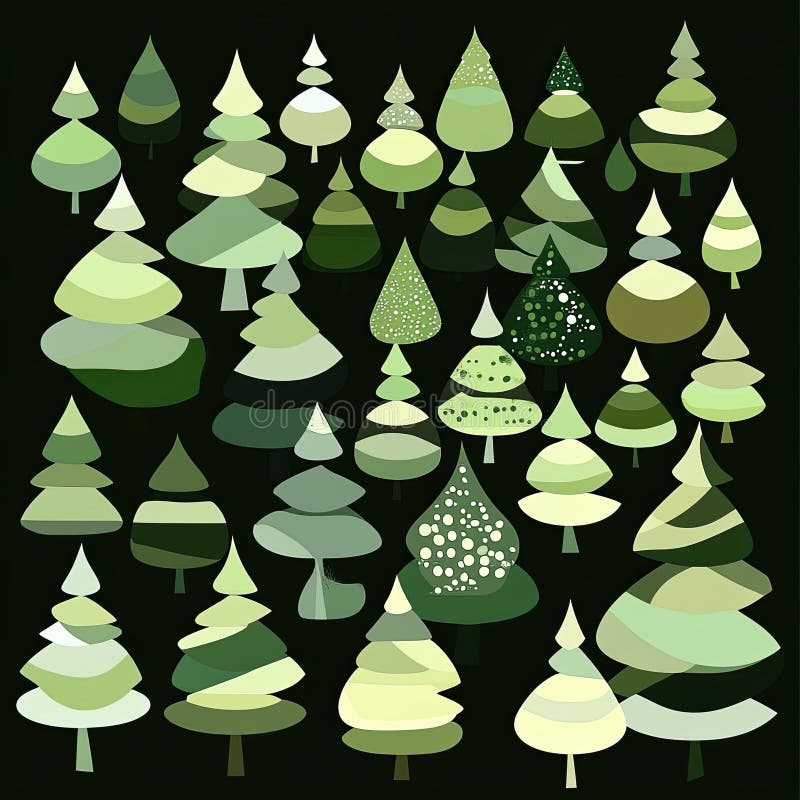 Stylized Christmas Trees Pattern Stock Image - Image of trees, pattern ...