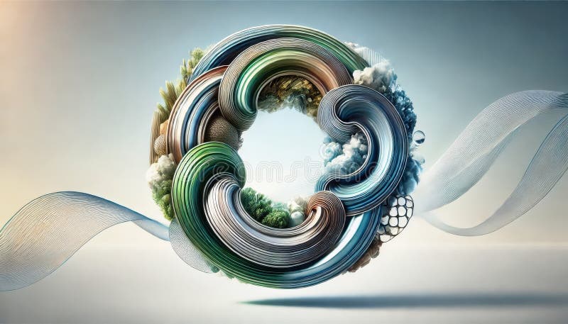 A Stylized Circle Seamlessly Formed from Materials Symbolizing ...