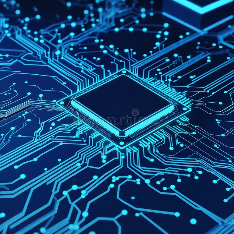 Intricate Stylized Circuit Board Design with Complex Network Layout ...