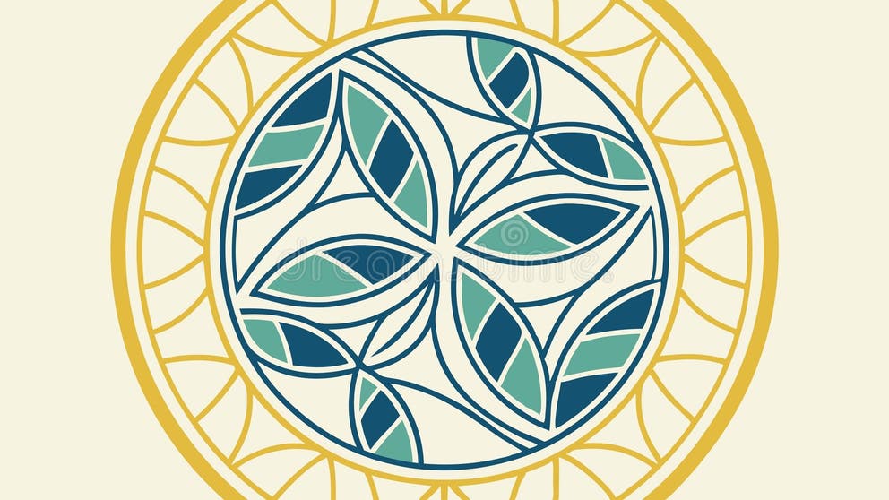 Stylized Circular Pattern with Triangular Segments, Vector Design ...