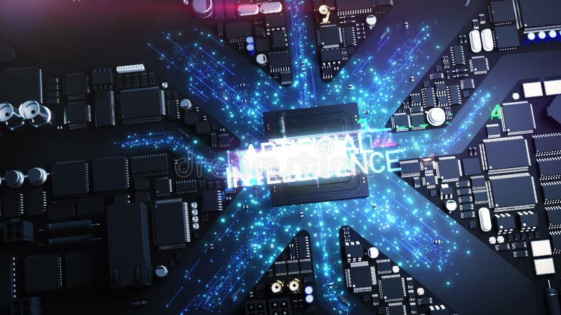 Stylized City Consisting of Chips and Computer Components on a Printed ...