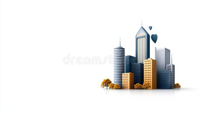 Stylized City Skyline White Isolate Background Stock Illustration ...