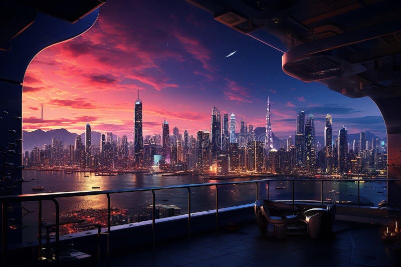 A Stylized Cityscape or Urban Scene, with Buildings and Structures ...