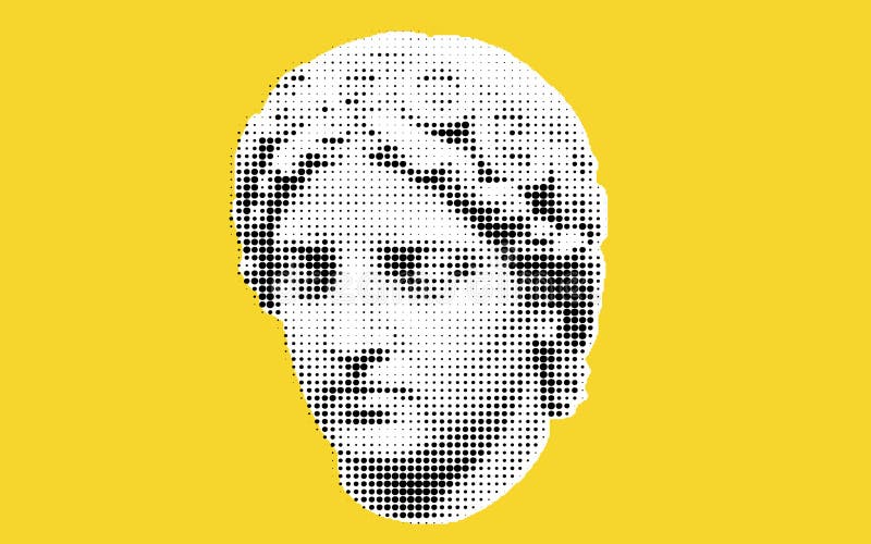 Stylized Classical Statue Head on Yellow Background Stock Illustration ...