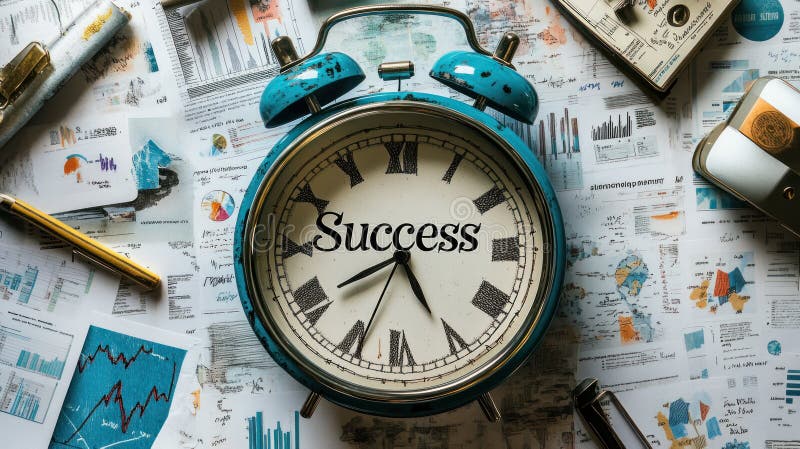 A Stylized Clock Face with Word Success Prominently Displayed ...