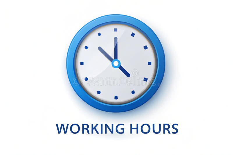 Stylized Clock Icon for Working Hours Concept, Showing a Timepiece with ...