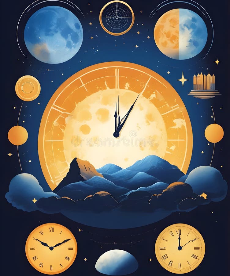Stylized clock isolated stock illustration. Illustration of deadline ...