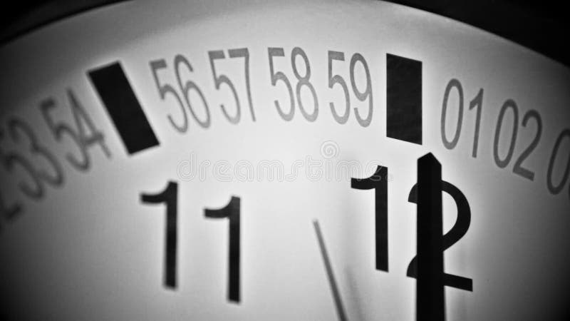 Stylized Clock Reaching End of an Hour. Noir Style Wall Clock. Stock ...