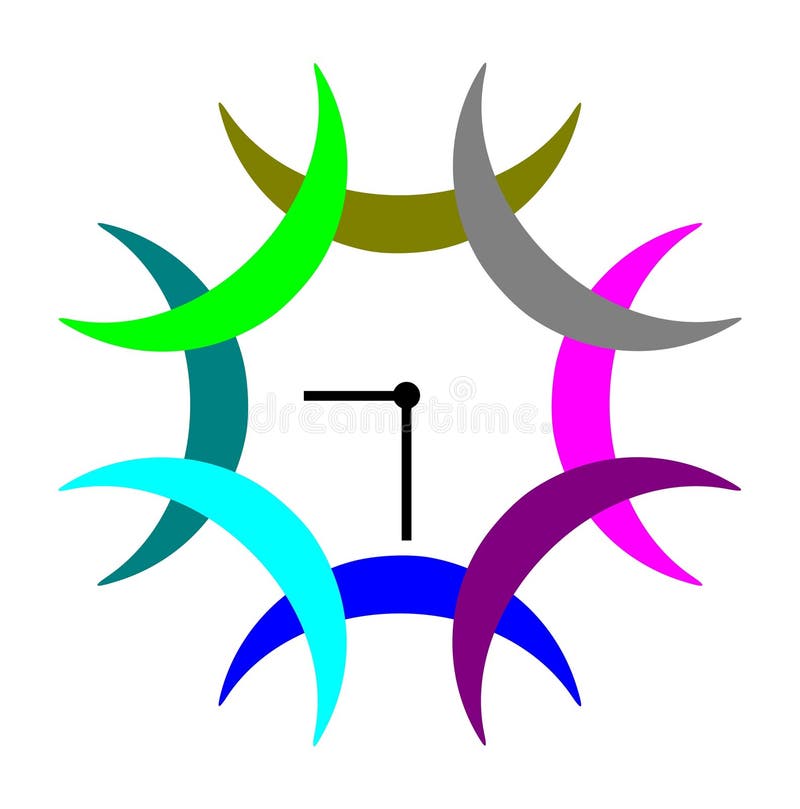 Stylized Clock with Wavy Intertwined Lines, Hour, Time, Time Clock ...