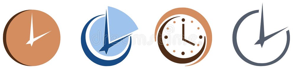 Set of Stylized Colorful Clocks Isolated Stock Illustration ...