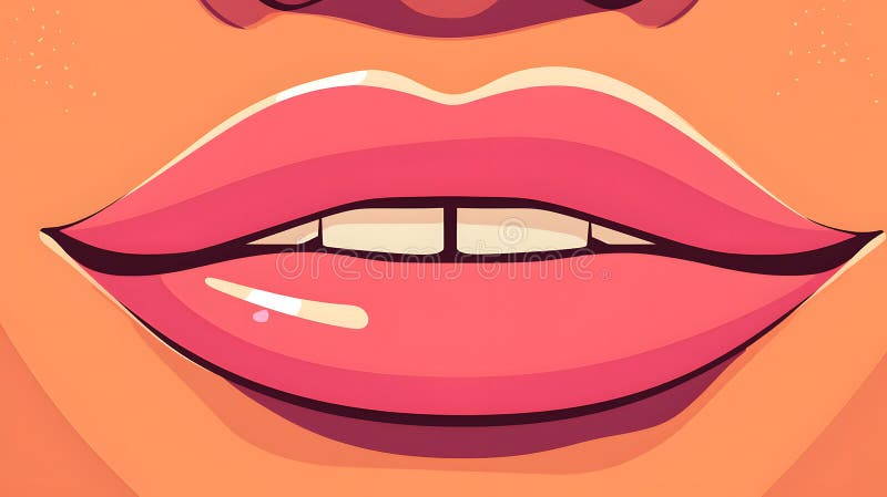 Stylized Close-up of Vibrant Pink Lips Stock Image - Image of stylized ...