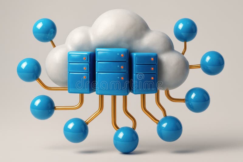 Stylized Cloud Computing System with Data Servers and Network ...