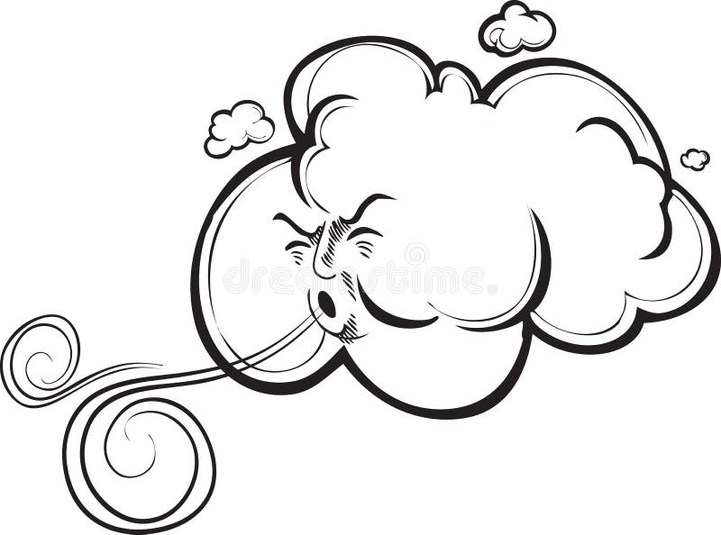 Cloud Face Blowing Wind Drawing
