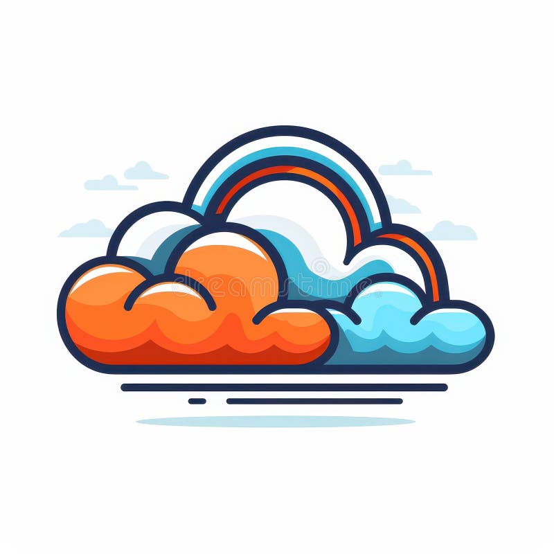 Vector Logo Showcasing a Stylized Cloud with Vibrant Colors and a ...