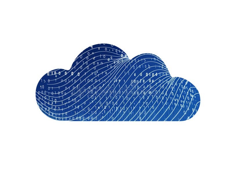 Digital Cloud with Binary Pattern Stock Illustration - Illustration of data, connect: 327995232