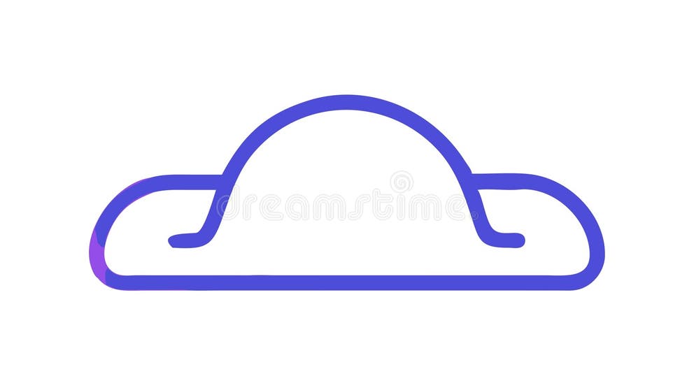 Stylized Cloud Outline Icon, Weather or Cloud Computing, Vector Design ...