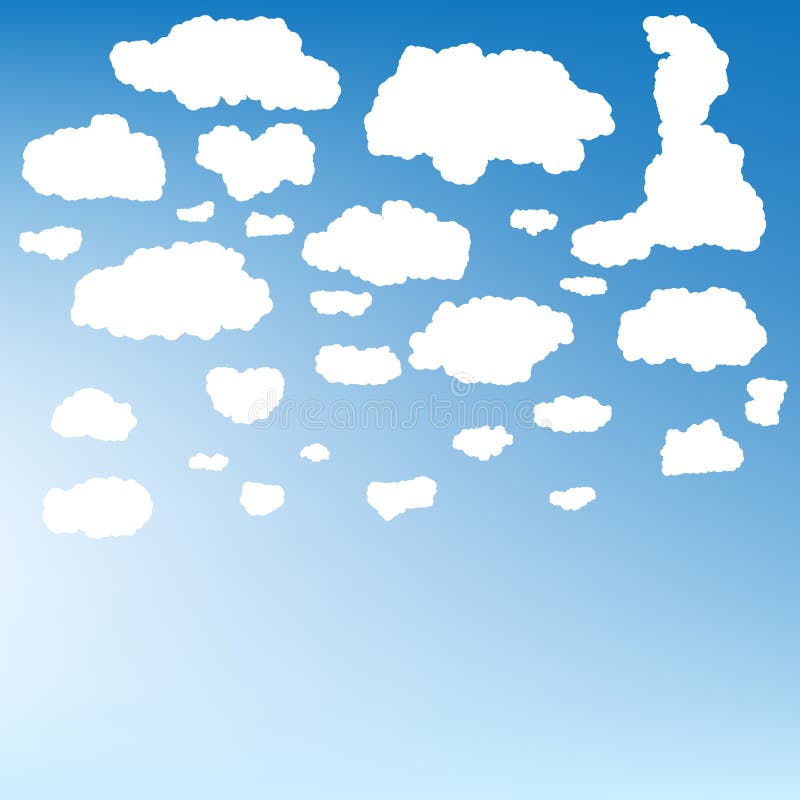 Stylized Cloud Silhouettes Set. EPS 10 Stock Vector - Illustration of ...